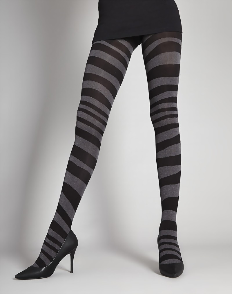 Samburu - Opaque stylish spiral stripe pattern tights Orietta, 40 denier